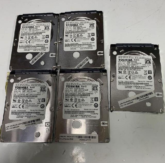 TOSHIBA MQ01ACF050 HDD 500GB 単品 5点セット（その他パソコン周辺機器）の買取価格 （ID:705138）｜おいくら
